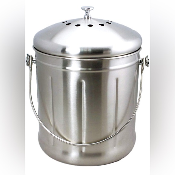 Natural Home | Kitchen | Stainless Steel Compost Bin 8gallon Stainless ...